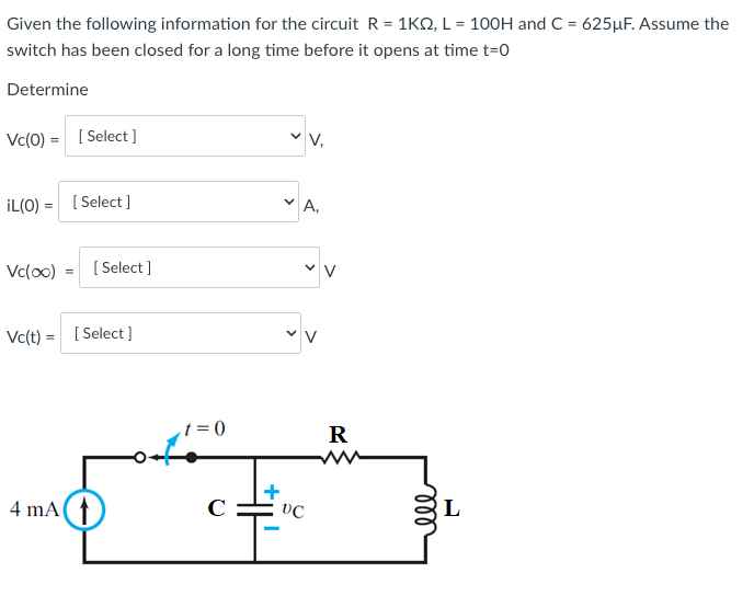 Solved Given the following information for the circuit | Chegg.com