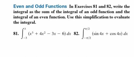 Even and Odd Functions In Exercises 81 and 82, write | Chegg.com