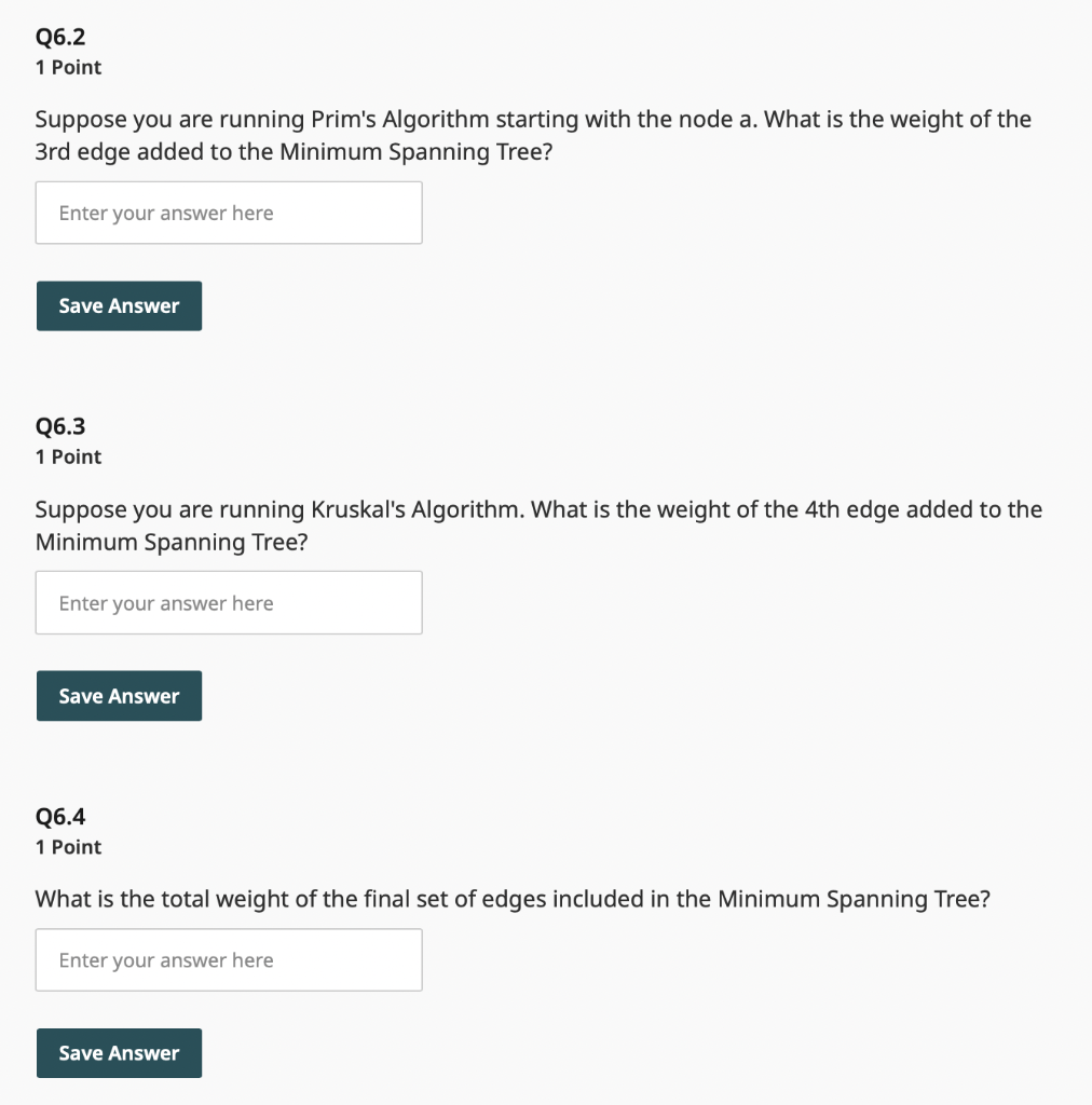 Solved Consider finding a Minimum Spanning Tree of the graph | Chegg.com