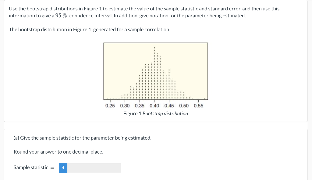 Use the bootstrap distributions in Figure 1 to | Chegg.com
