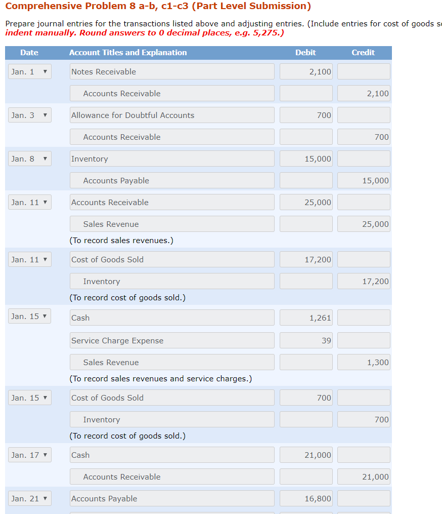 Solved Comprehensive Problem 8 a-b, ci-c3 (Part Level | Chegg.com