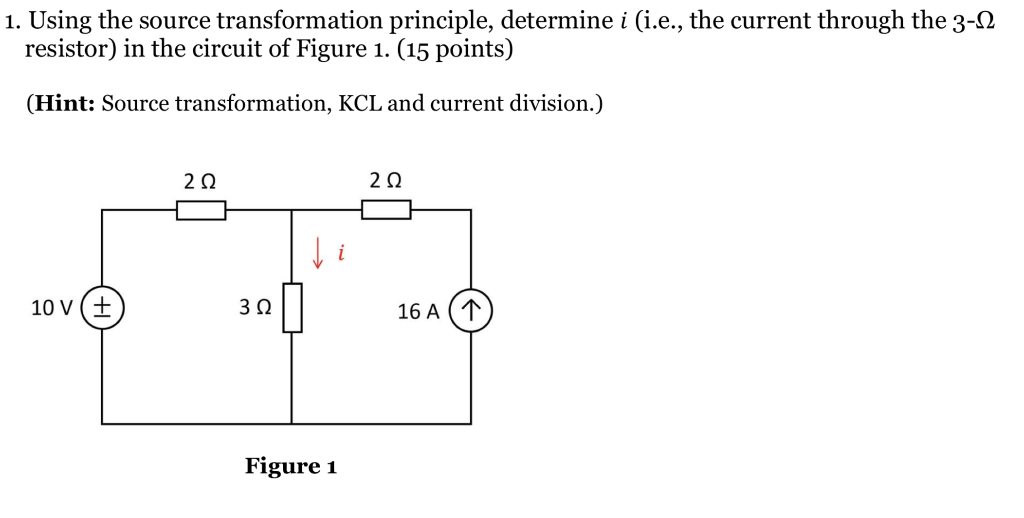 Solved 1 Using The Source Transformation Principle