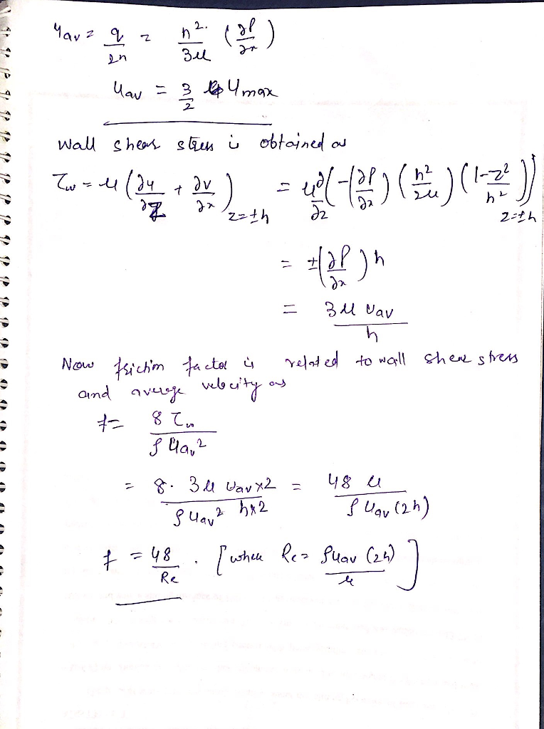 (Solved) - Consider Poiseuille flow: steady, fully-developed flow ... (Solved) - Consider Poiseuille flow: steady, fully-developed flow ...