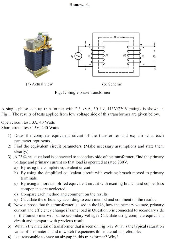 Solved Homework N2 B (a) Actual view (b) Scheme Fig. 1: | Chegg.com