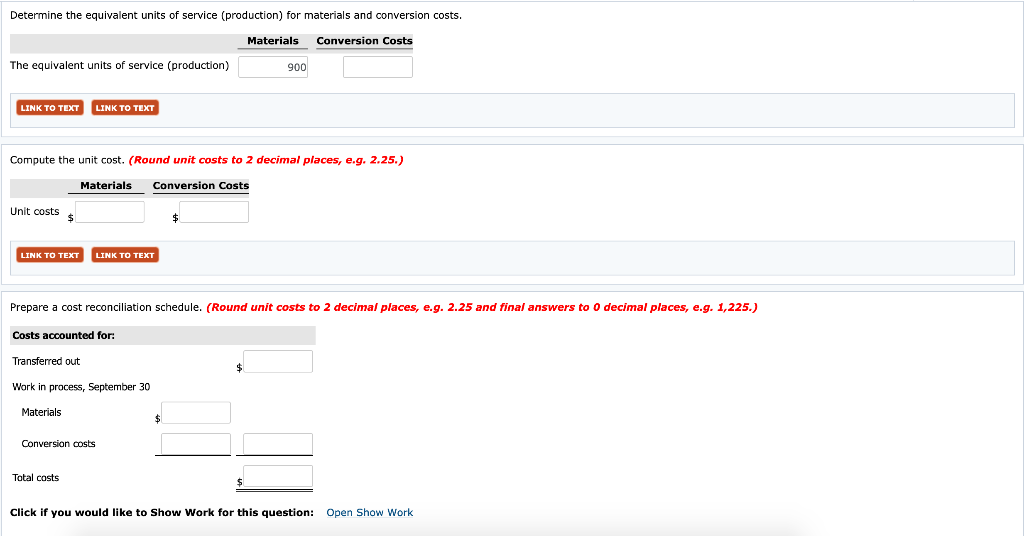 Solved Determine the equivalent units of service | Chegg.com