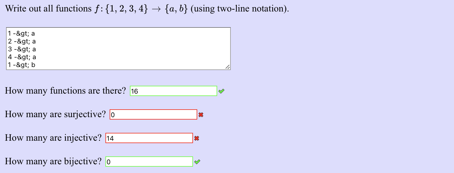 Solved Write Out All Functions F {1 2 3 4} {a B} Using