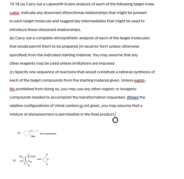 Solved 15-18 (a) ﻿Carry out a Lapworth-Evans analysis of | Chegg.com