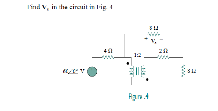 Solved For the linear transformer below find I0 ﻿and ZabIn | Chegg.com