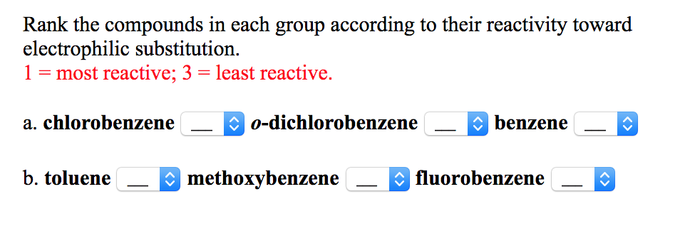 Solved Rank the compounds in each group according to their | Chegg.com