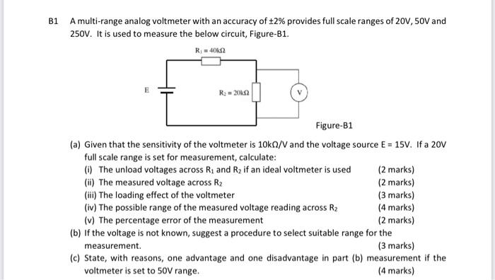 Solved A multi-range analog voltmeter with an accuracy of | Chegg.com