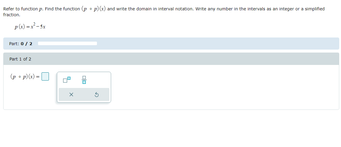 Solved Refer to function p. Find the function (p∘p)(x) and | Chegg.com
