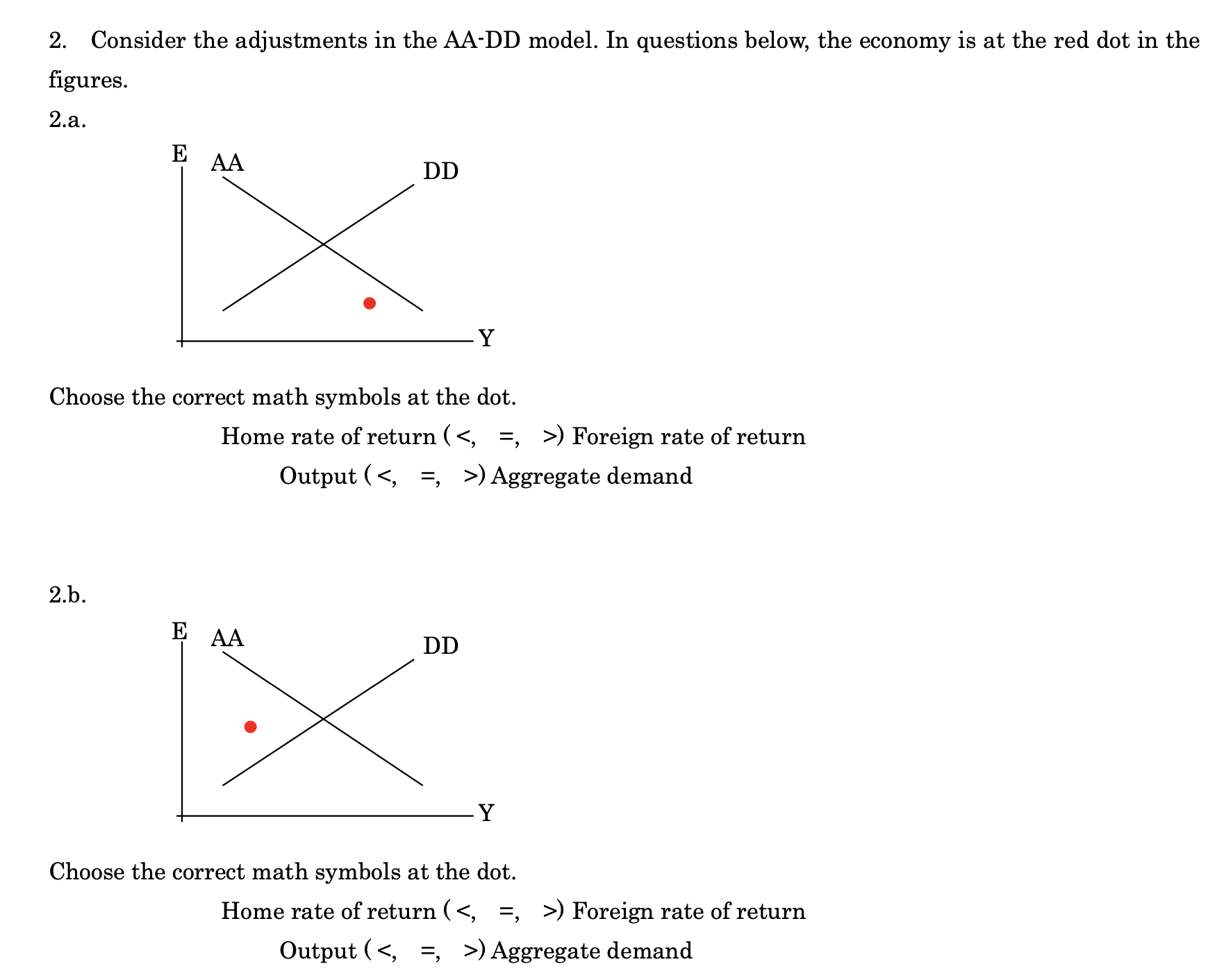Solved Consider the adjustments in the AA-DD model. In | Chegg.com