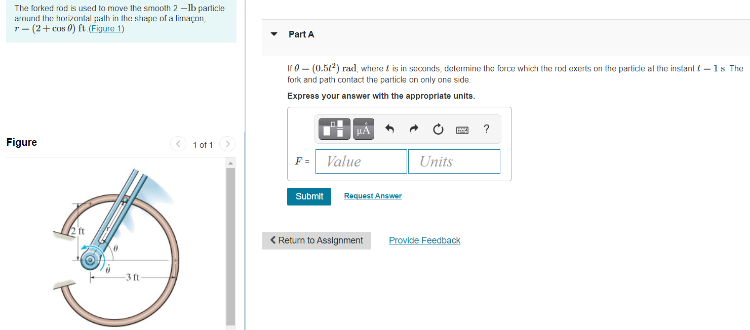 Solved The forked rod is used to move the smooth 2-lb | Chegg.com