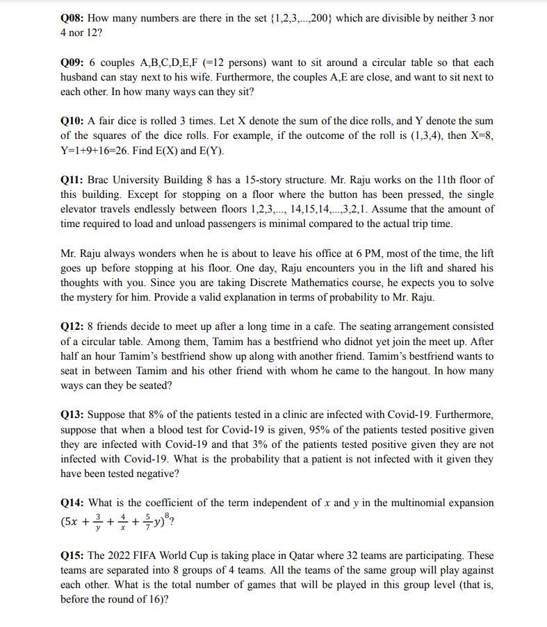 Solved Q08: How many numbers are there in the set | Chegg.com