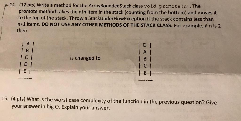Solved x 14. (12 pts) Write a method for the | Chegg.com