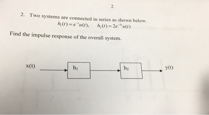 Solved Two systems are connected in series as shown below. | Chegg.com