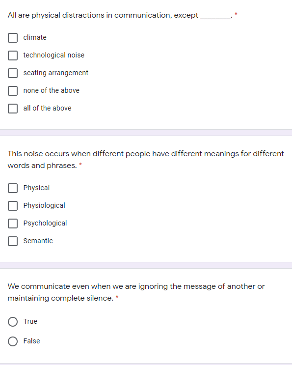Solved All are physical distractions in communication, | Chegg.com