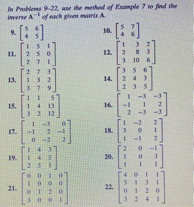 Solved In Problems 9-22, use the method of Example 7 to find | Chegg.com