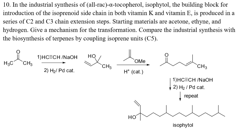 Solved 10. In the industrial synthesis of | Chegg.com