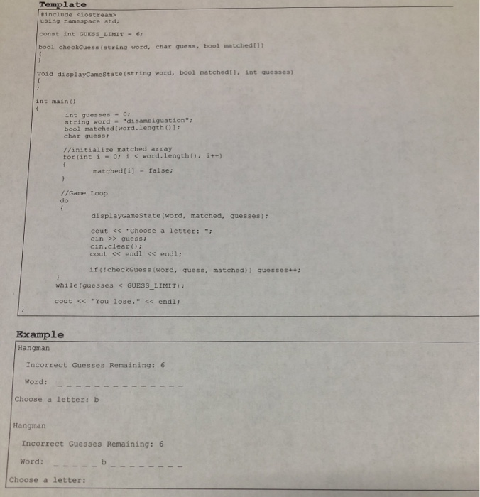 Solved Hangman Game - Part #1 begin work on creating a word | Chegg.com