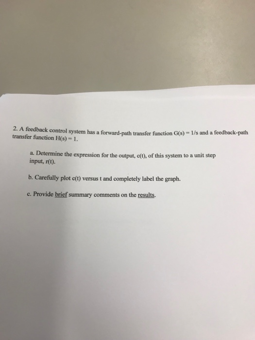 Solved 2. A feedback control system has a forward-path | Chegg.com