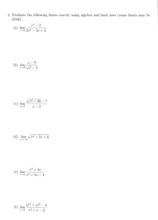 Solved Calculating Limits Using the Limit Laws Solutions | Chegg.com
