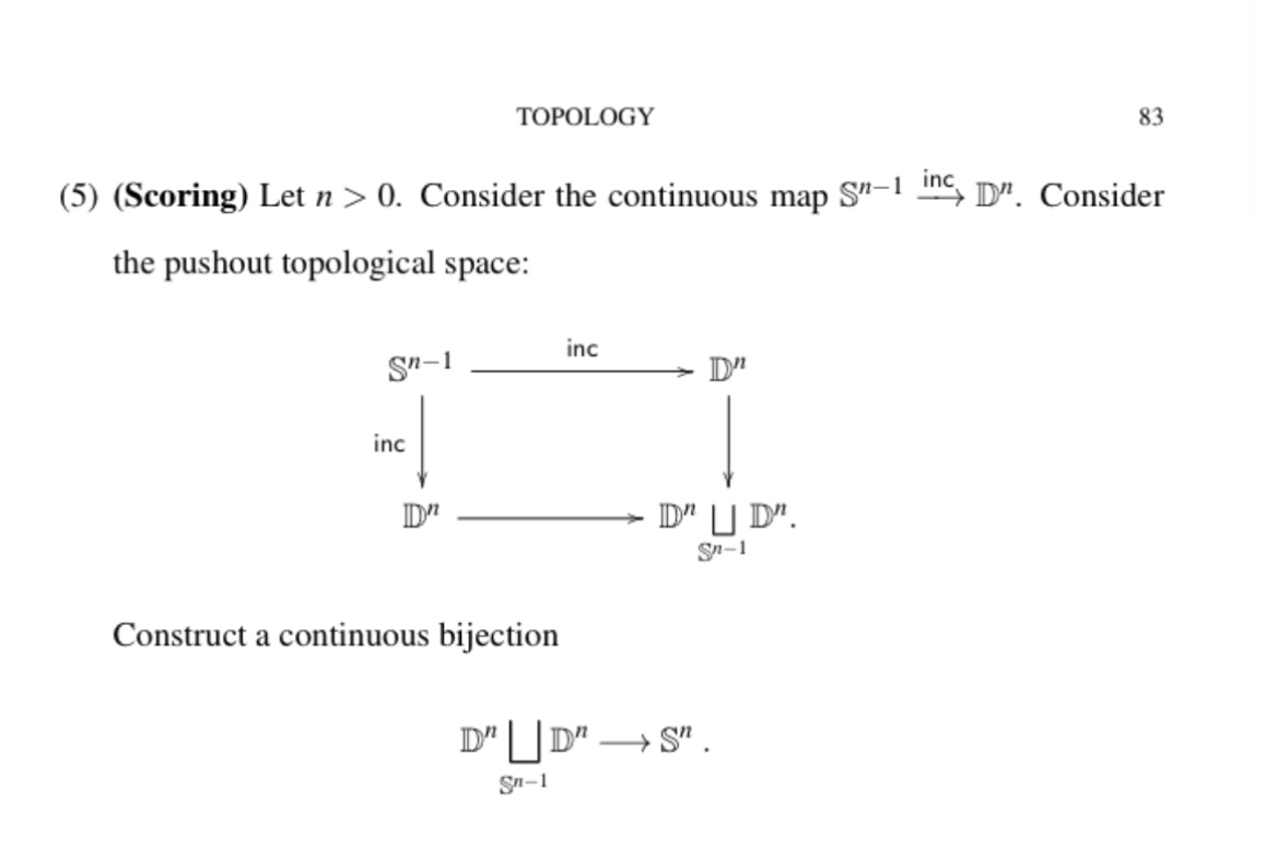 Solved (5) (Scoring) Let n>0. Consider the continuous map | Chegg.com