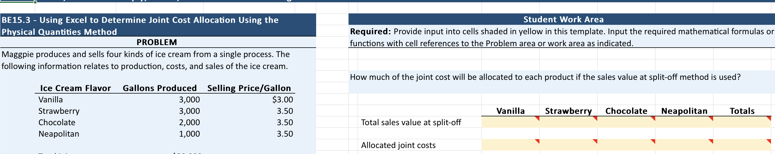 Solved BE15.3 - Using Excel to Determine Joint Cost | Chegg.com