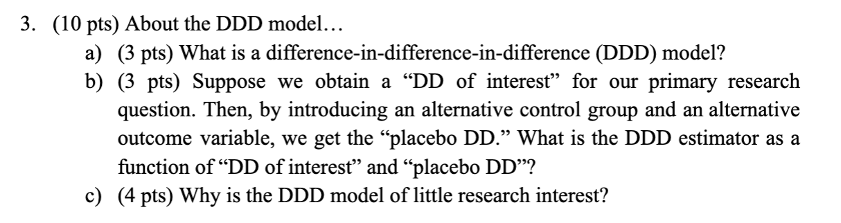 Solved by an EXPERT 3. ( 10 ﻿pts ) ﻿About the DDD model...a) ( 3 ﻿pts ...