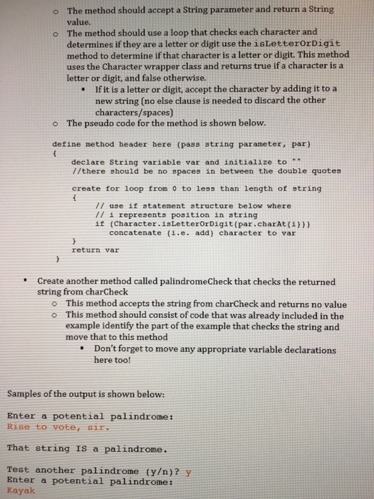Solved Modified Palindrome Tester Listing 5 9 In The