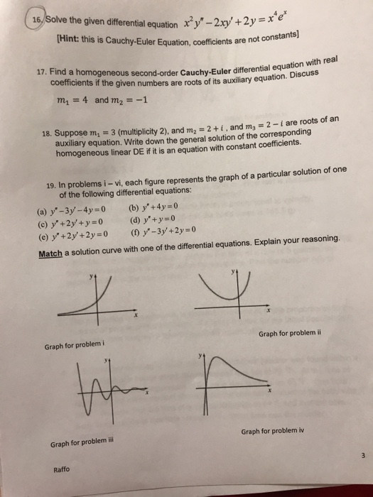 Solved 16)Solve the given differential equation x2y'-2xy, | Chegg.com