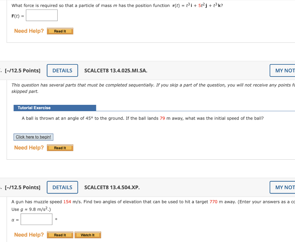 Solved What force is required so that a particle of mass m | Chegg.com