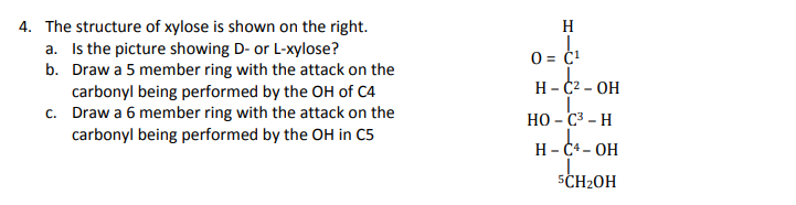 Solved The structure of xylose is shown on the right. a. Is | Chegg.com