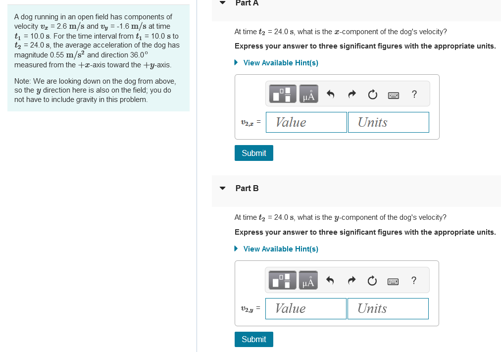 Solved A dog running in an open field has components | Chegg.com