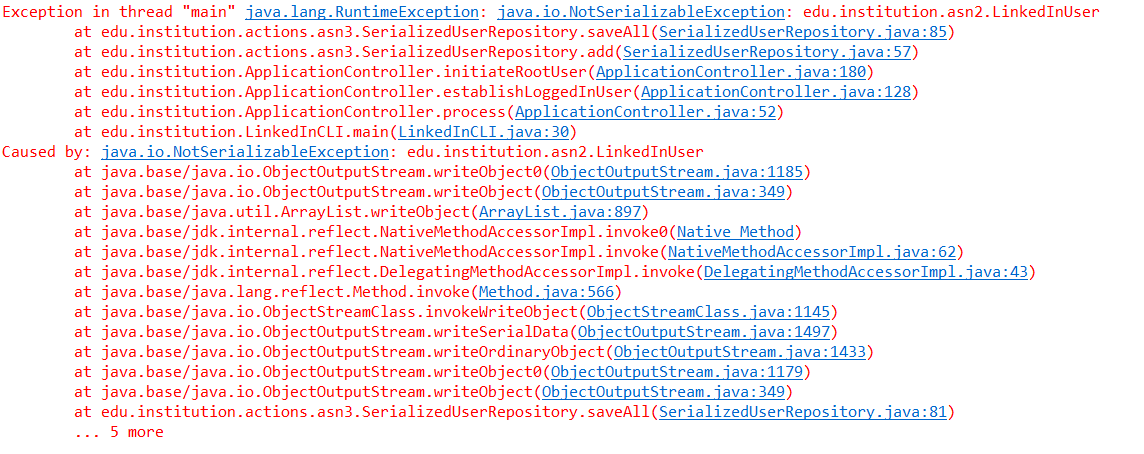 Solved Hello, i am getting a deserialization error in the | Chegg.com
