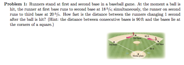 Solved Problem 1: Runners stand at first and second base in | Chegg.com