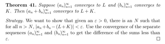 Solved Theorem 41. ﻿Suppose (an)n=1∞ ﻿converges to L ﻿and | Chegg.com