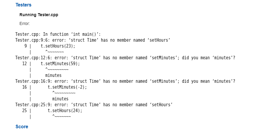 Solved Change setHours and setMinutes to member functions. | Chegg.com