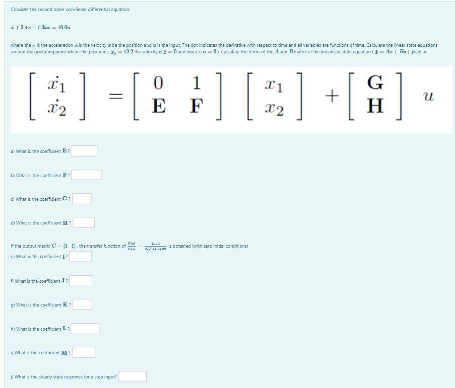 Solved Consider the second order non-linear differential | Chegg.com