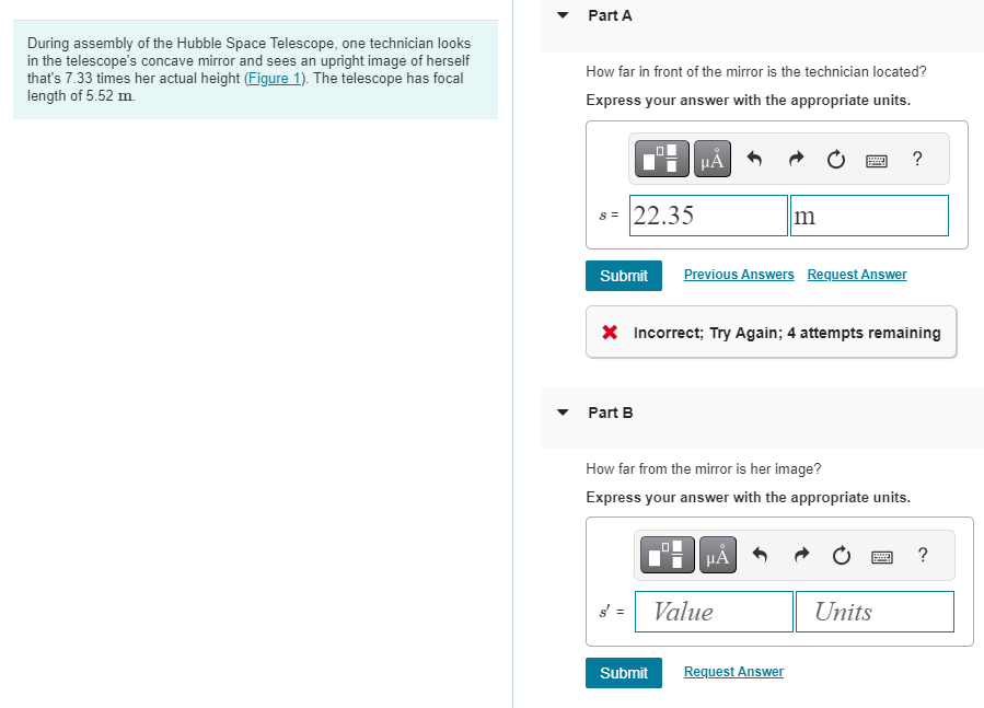 Solved During assembly of the Hubble Space Telescope, one | Chegg.com