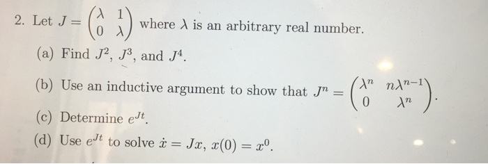 Solved 2. Let J-G 1) where λ is an arbitrary real number. | Chegg.com
