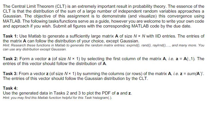 Solved The Central Limit Theorem (CLT) is an extremely | Chegg.com