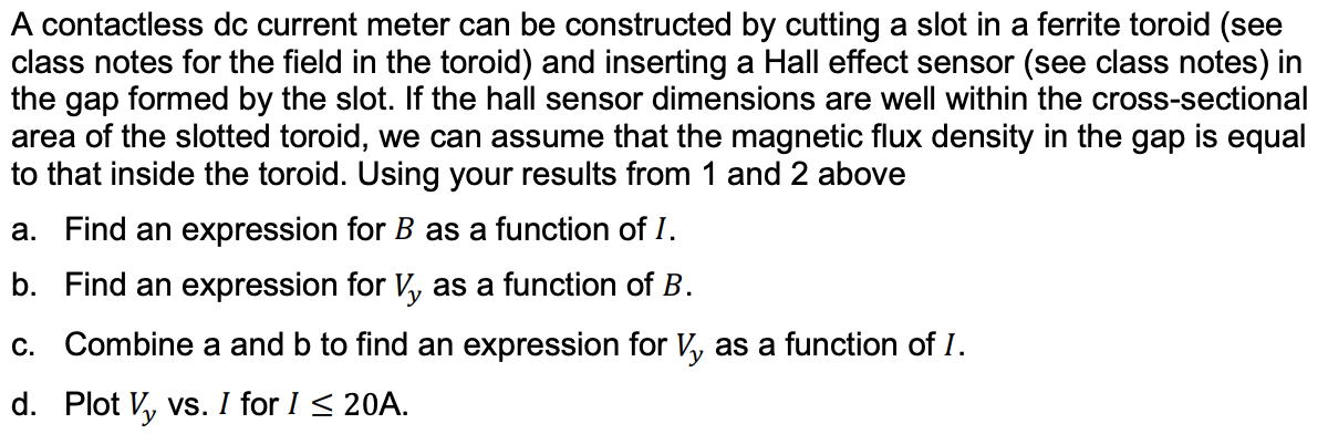 A contactless dc current meter can be constructed by | Chegg.com