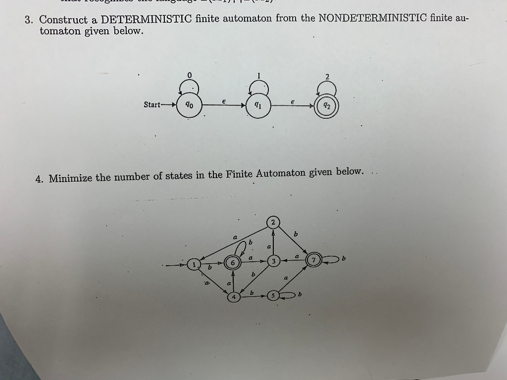Solved 0 0000 0001 3 Construct A Deterministic Finite