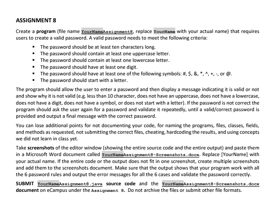 Solved ASSIGNMENT 8 Create a program (file name | Chegg.com