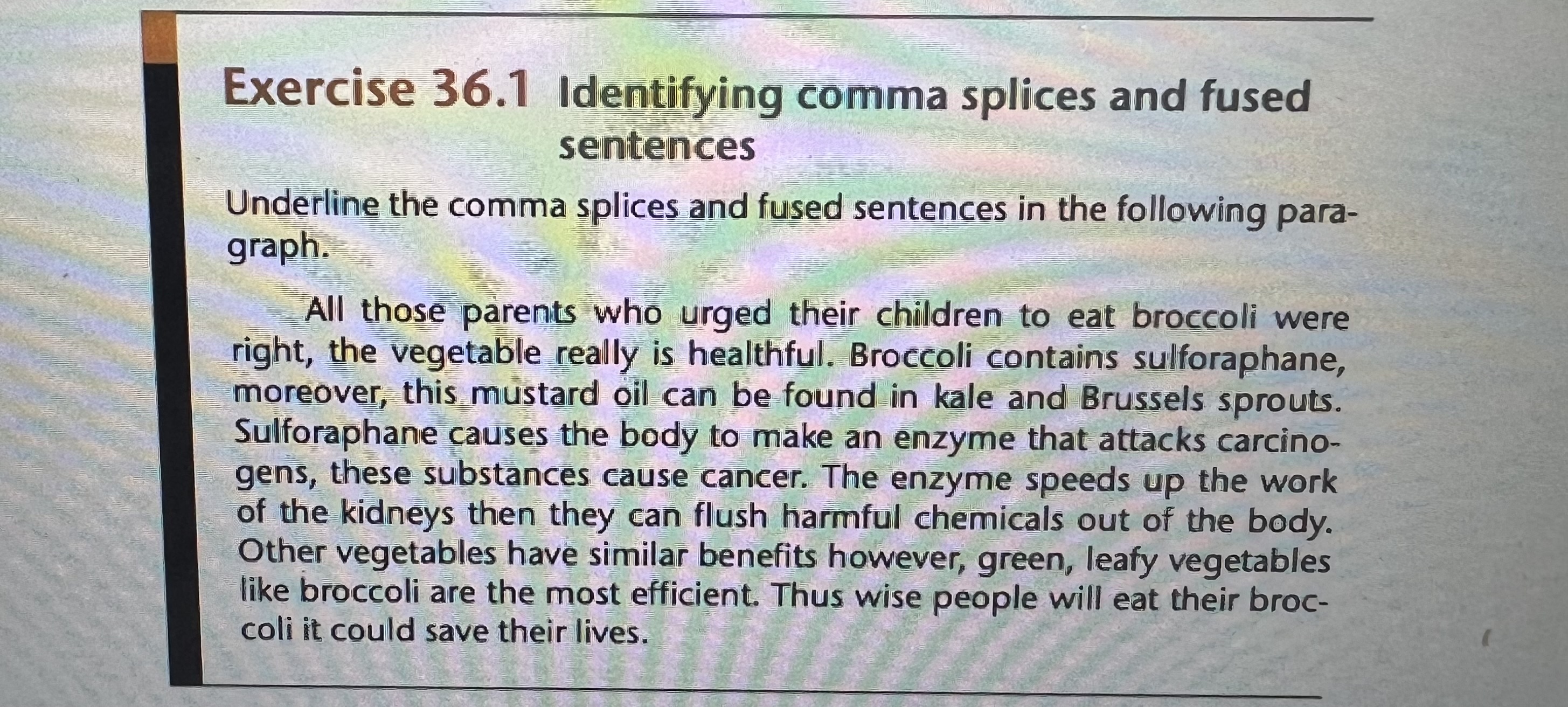 Exercise 36.1 Identifying comma splices and fused | Chegg.com