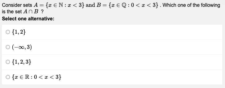 Solved Consider sets A = {Z EN: