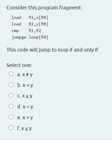 Solved Consider this program fragment: load R1, X[RO] load | Chegg.com