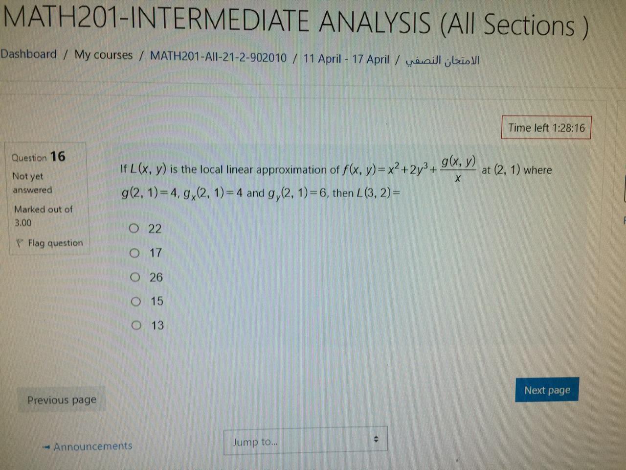 Solved MATH201-INTERMEDIATE ANALYSIS (All Sections ) | Chegg.com