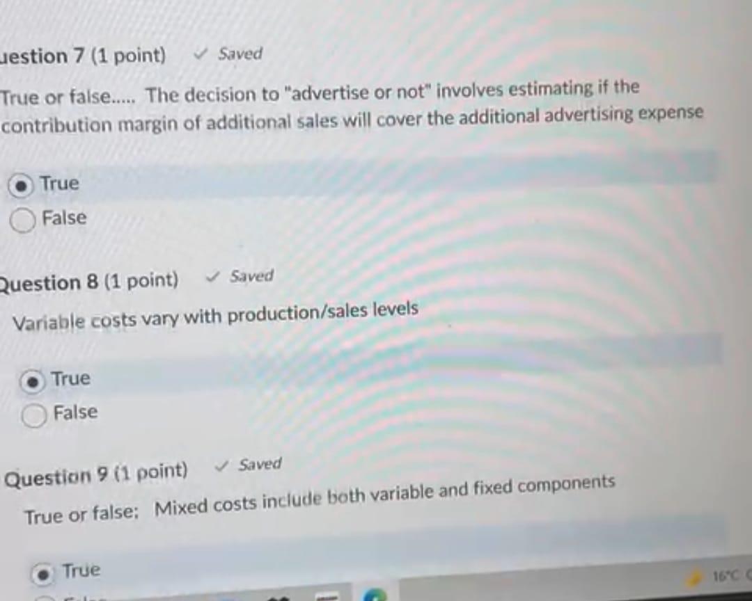 Solved estion 7 (1 point) Saved True or false..... The | Chegg.com Solved estion 7 (1 point) Saved True or false..... The | Chegg.com